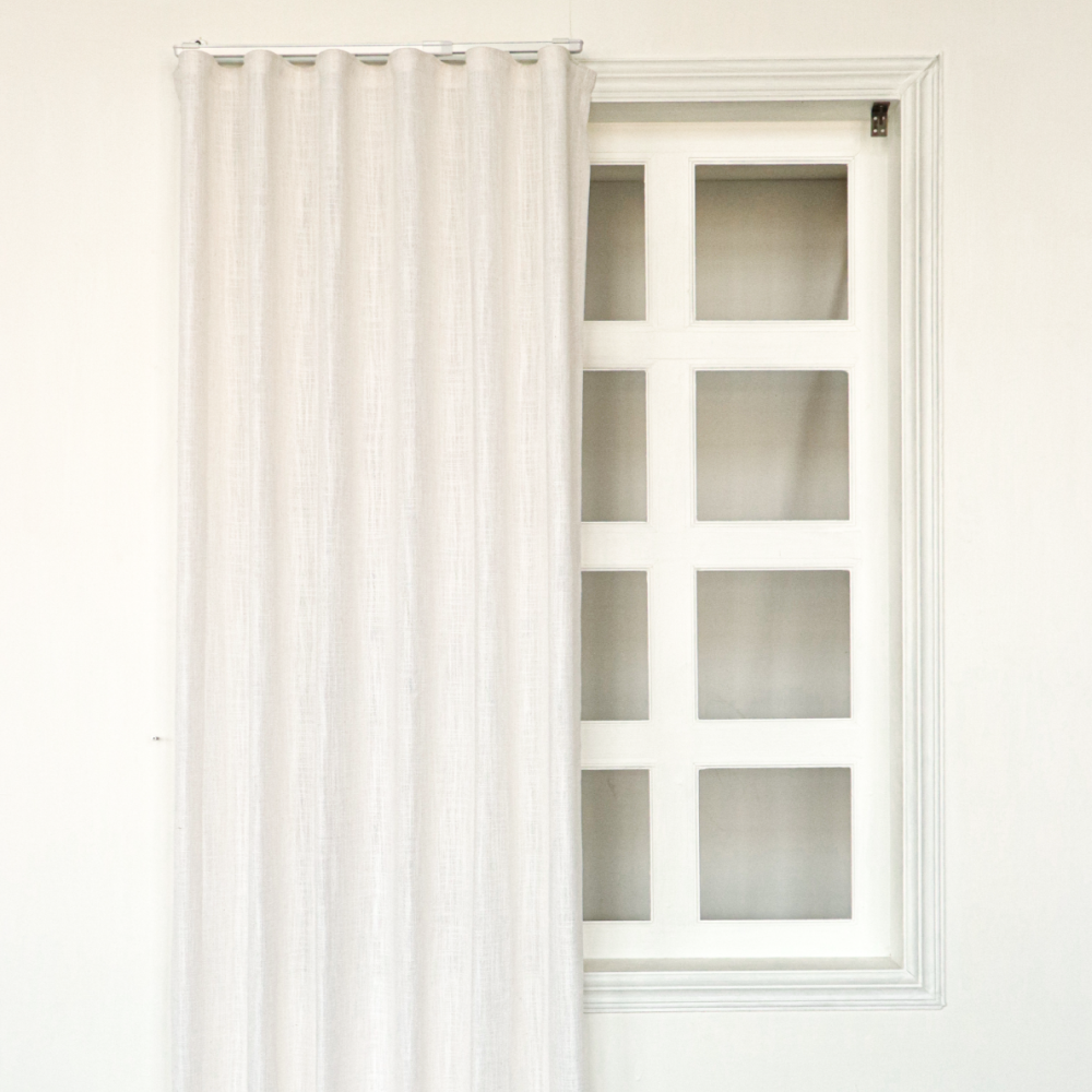 Jenna Linen Curtains & Drapes Ripple Fold | Neutral Curtains