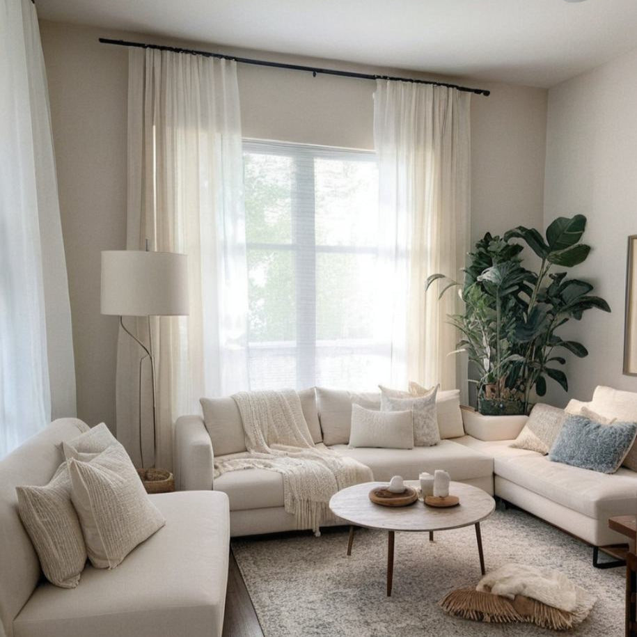 Liz Linen Curtains & Drapes Soft Top | Neutral Curtains
