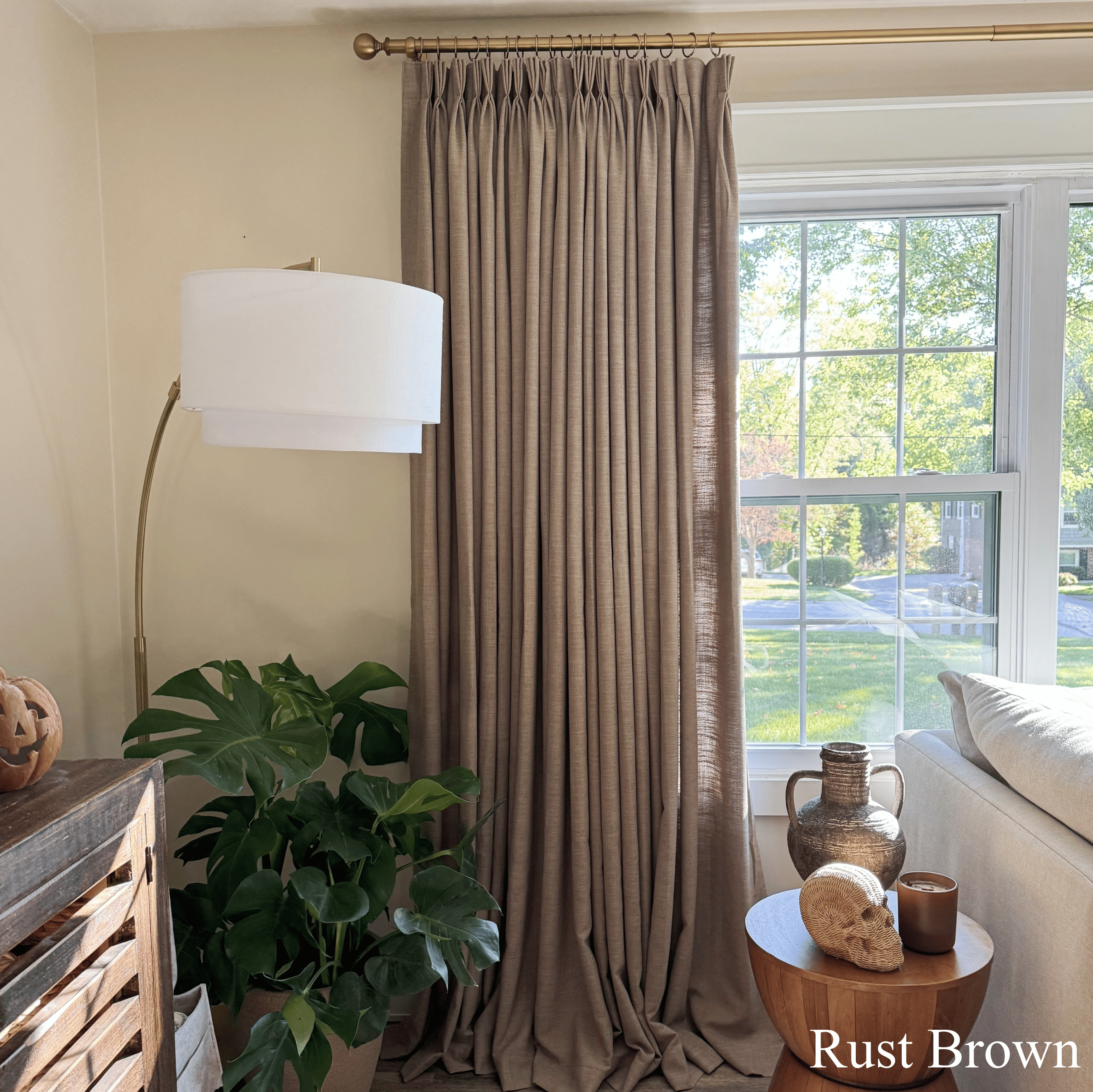 Lily Linen Curtains & Drapes Pleated – Neutral Curtains